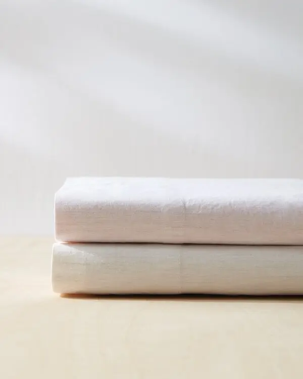 HAVEN WELL WITHIN Organic Cotton Percale Duvet Cover - Blush Combo