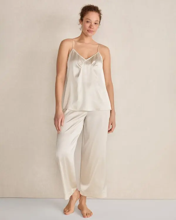 HAVEN WELL WITHIN Washable Silk Pleated Camisole - Black