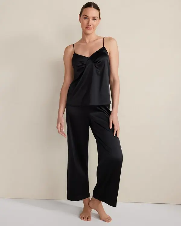 HAVEN WELL WITHIN Washable Silk Pleated Camisole - Black