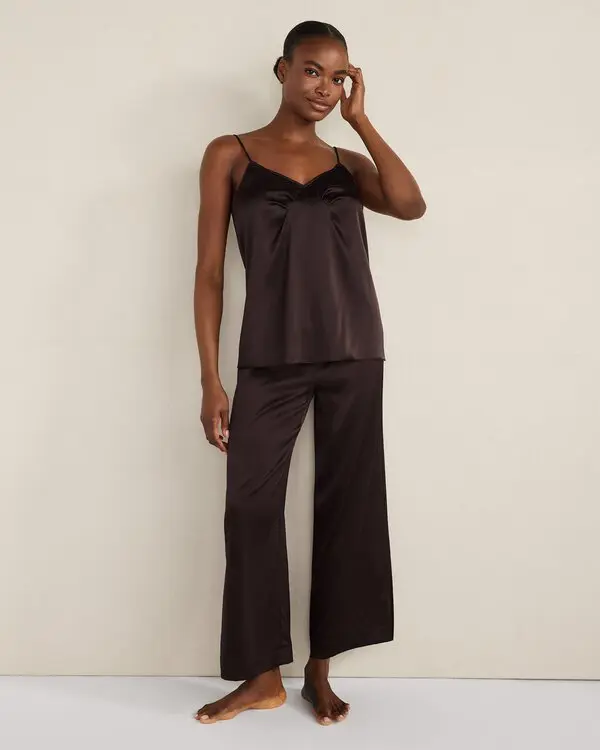HAVEN WELL WITHIN Washable Silk Pleated Camisole - Black