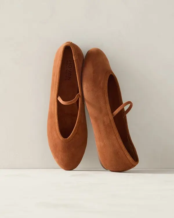 HAVEN WELL WITHIN Suede Mary Jane Ballet Flats - Chalet