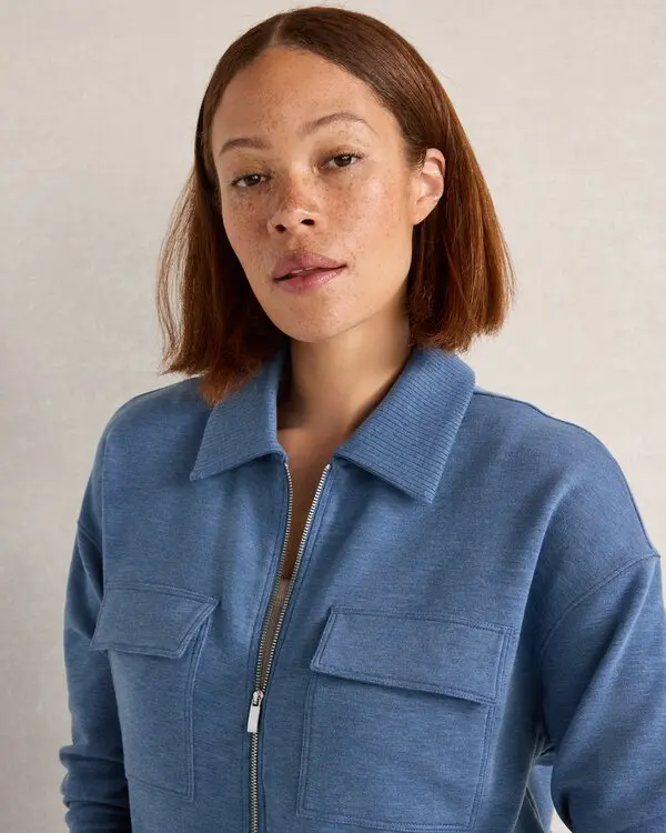 HAVEN WELL WITHIN Fleece Collared Zip-up Jacket - Forest