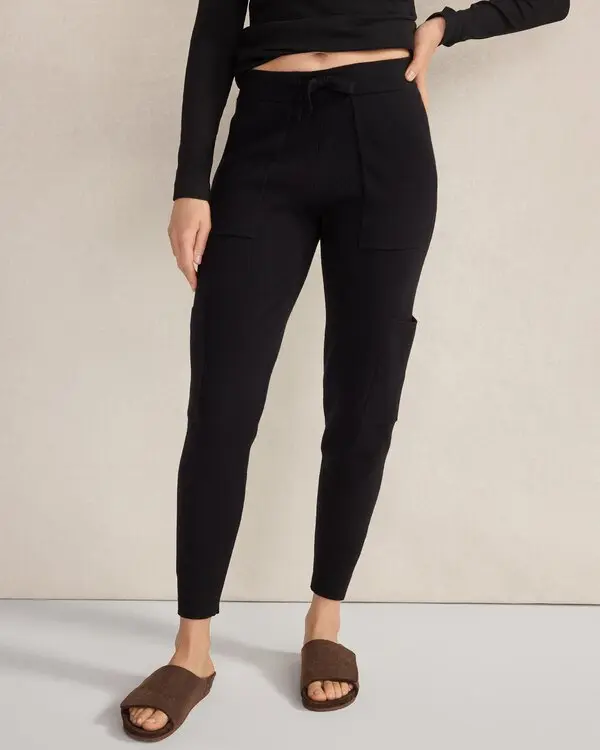 HAVEN WELL WITHIN Viscose Blend Cargo Joggers - Black