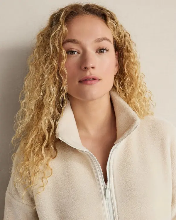 HAVEN WELL WITHIN Faux Sherpa Half Zip Pullover - Full Moon