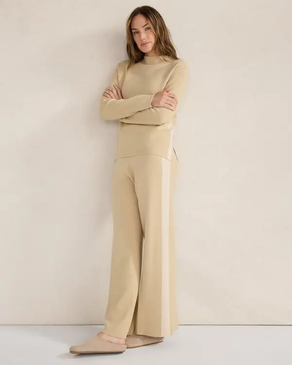 HAVEN WELL WITHIN Tuxedo Stripe Funnel Neck Pullover