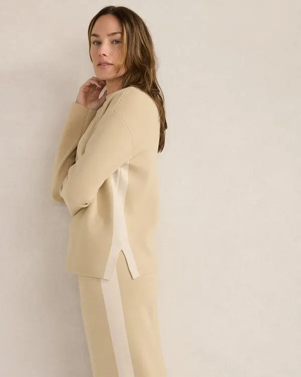 HAVEN WELL WITHIN Tuxedo Stripe Funnel Neck Pullover