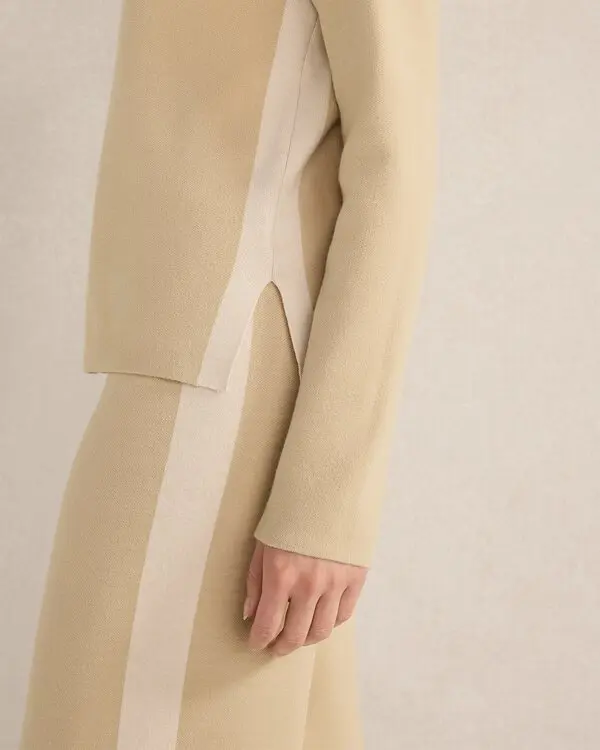 HAVEN WELL WITHIN Tuxedo Stripe Funnel Neck Pullover