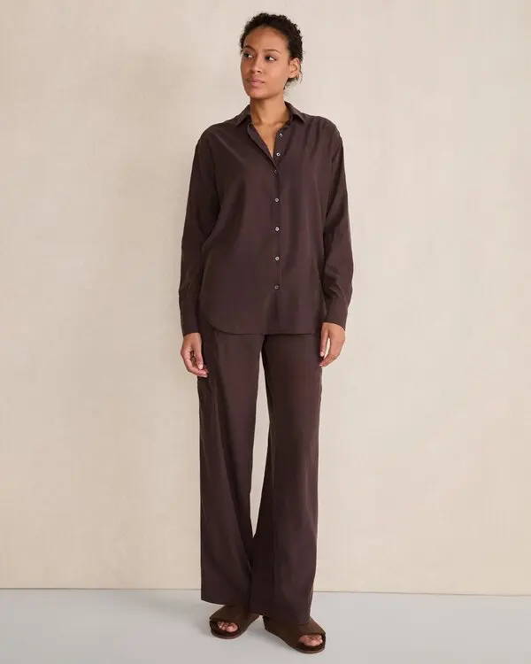 HAVEN WELL WITHIN Drapey Modal Cargo Pants - Blackcurrant