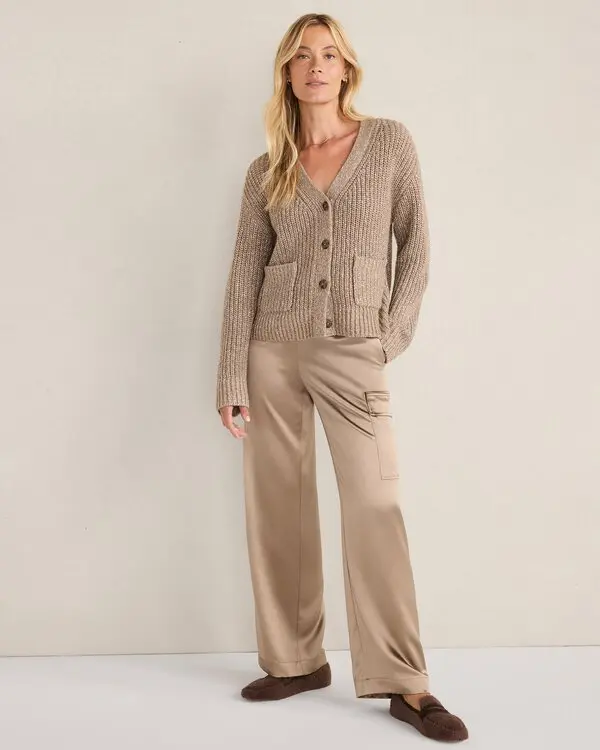 HAVEN WELL WITHIN Luxe Silk Cargo Pants - Nightengale