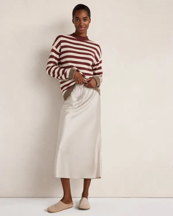 HAVEN WELL WITHIN Silky Drawstring Midi Skirt - Chantrelle