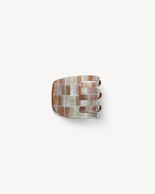 MACHETE Mini Claw Hair Clip - Brown Shell Checker