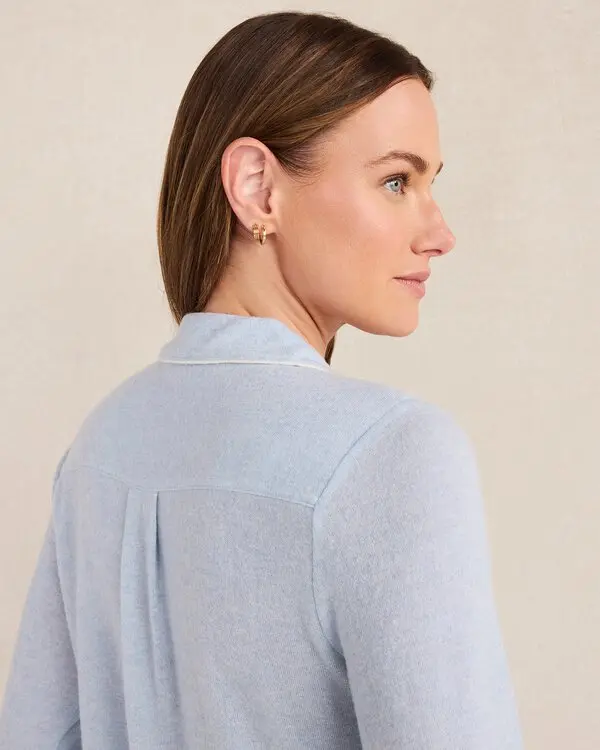 HAVEN WELL WITHIN Marled Knit Pajama Top - Wave