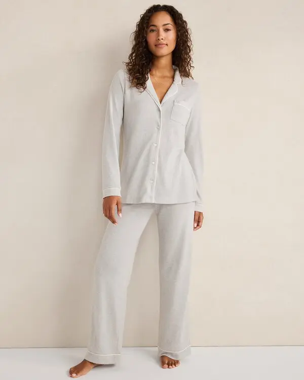 HAVEN WELL WITHIN Marled Knit Pajama Top - Wave