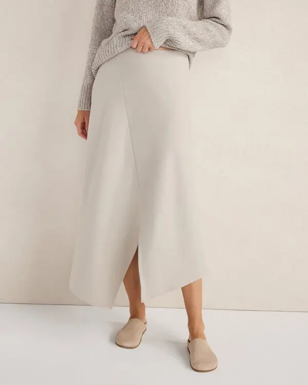 HAVEN WELL WITHIN Wool Blend Split Hem Midi Skirt