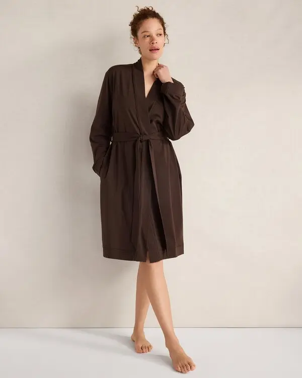 HAVEN WELL WITHIN Organic Cotton Jersey Robe - Coffee Bean