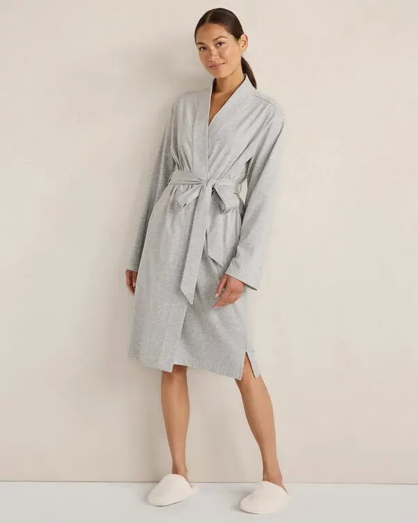 HAVEN WELL WITHIN Organic Cotton Jersey Robe - Pewter Heather Bros