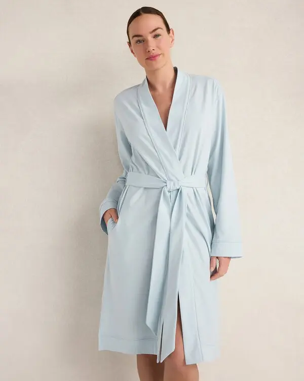 HAVEN WELL WITHIN Organic Cotton Jersey Robe - Salt Water