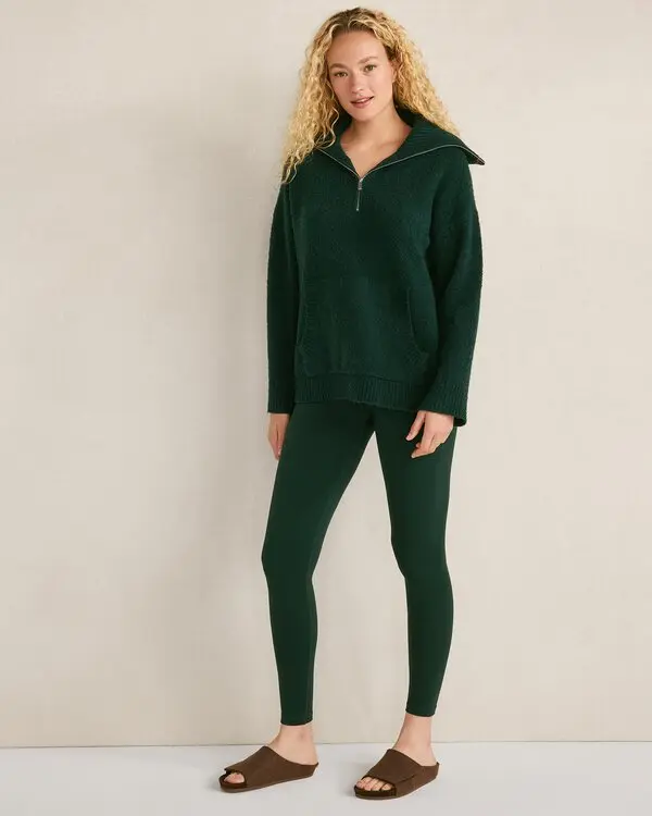 HAVEN WELL WITHIN Boucle Half Zip Pullover - Ivory