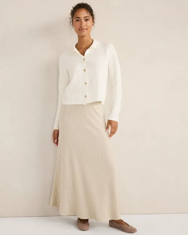 HAVEN WELL WITHIN Wool Blend Sweater Jacket - Ivory