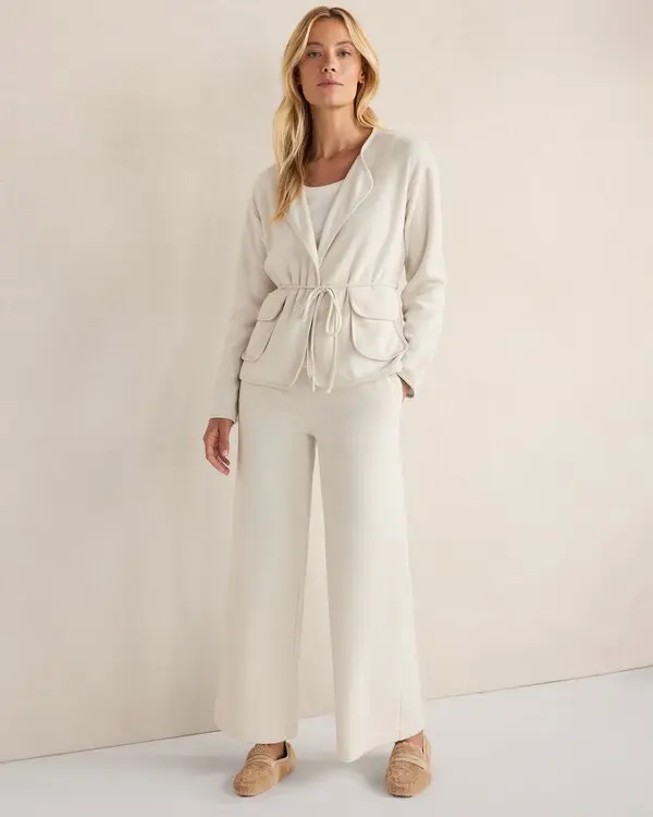 HAVEN WELL WITHIN Brushed Terry Open Front Jacket
