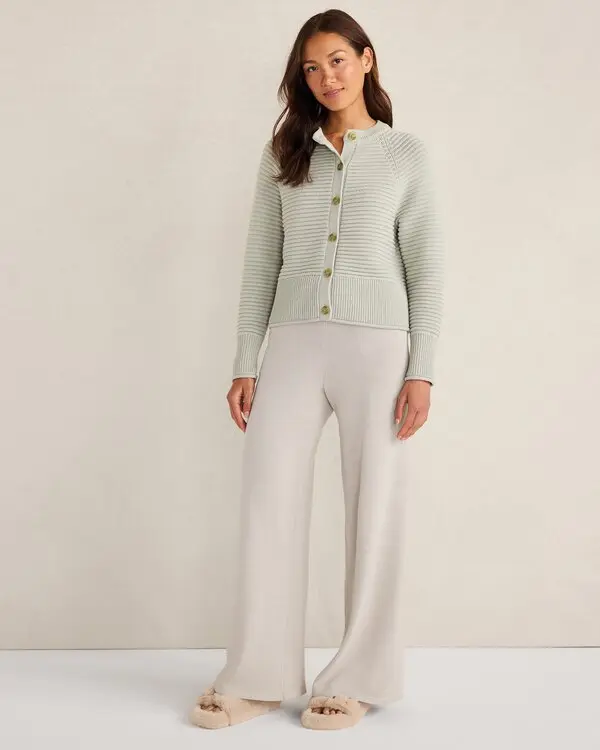 HAVEN WELL WITHIN Organic Cotton Horizontal Stitch Cardigan