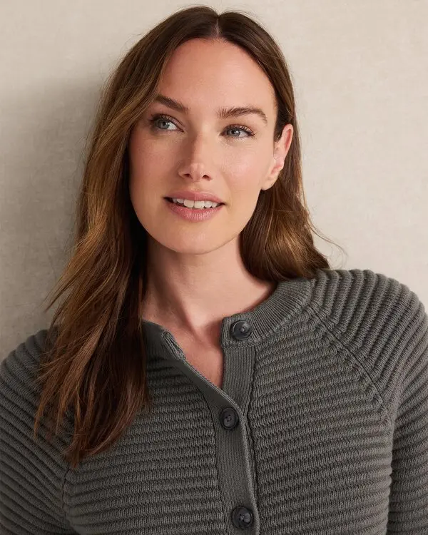 HAVEN WELL WITHIN Organic Cotton Horizontal Stitch Cardigan