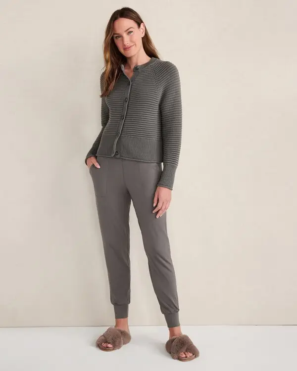 HAVEN WELL WITHIN Organic Cotton Horizontal Stitch Cardigan