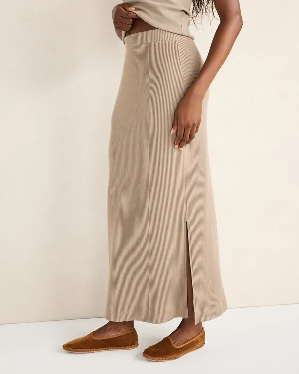 HAVEN WELL WITHIN Ottoman Rib Pencil Maxi Skirt