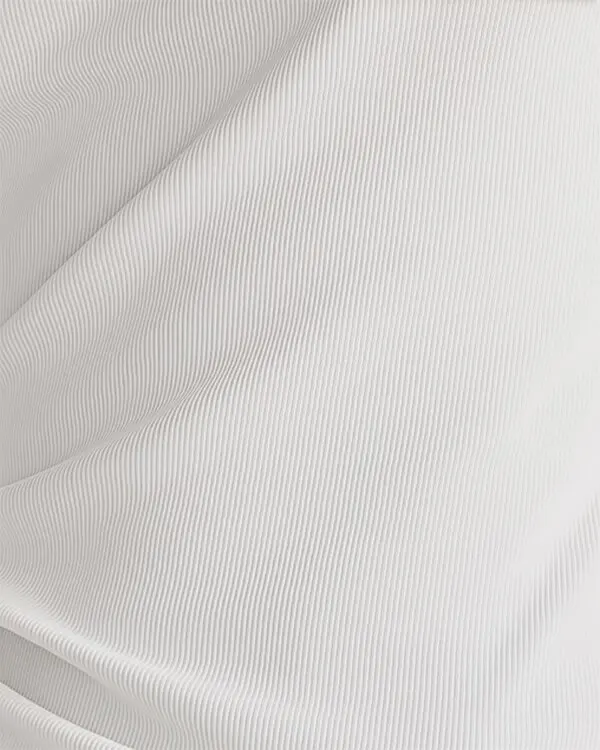 HAVEN WELL WITHIN Organic Cotton Mock Neck Long Sleeve T-shirt - Ivory