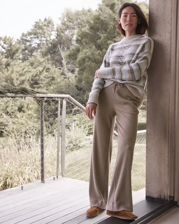 HAVEN WELL WITHIN Ottoman Rib Straight Leg Pants