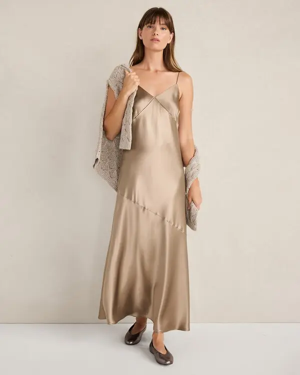HAVEN WELL WITHIN Luxe Silk Bias-cut Maxi Dress