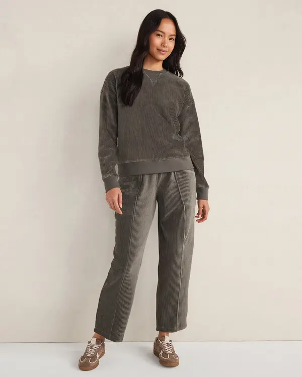 HAVEN WELL WITHIN Corded Velour Crewneck Pullover