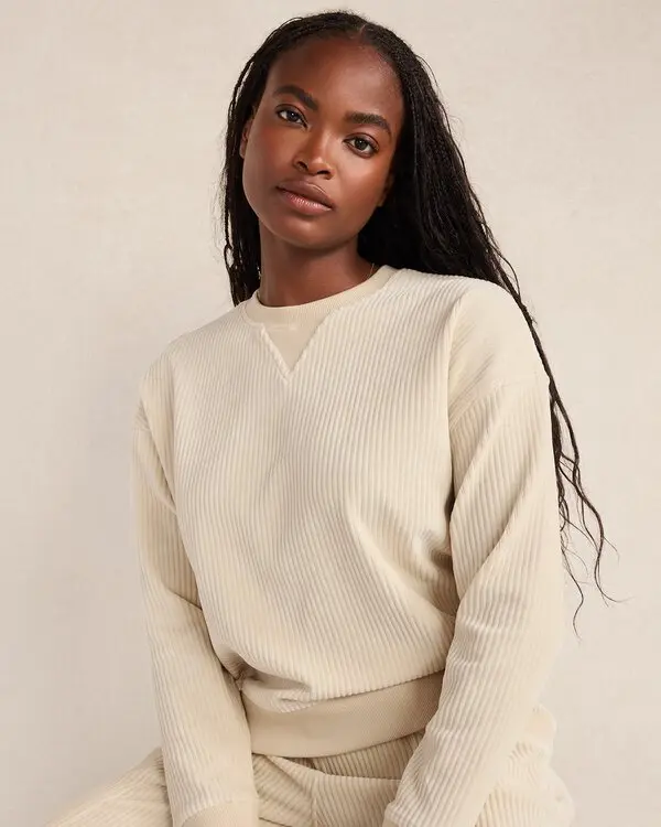 HAVEN WELL WITHIN Corded Velour Crewneck Pullover