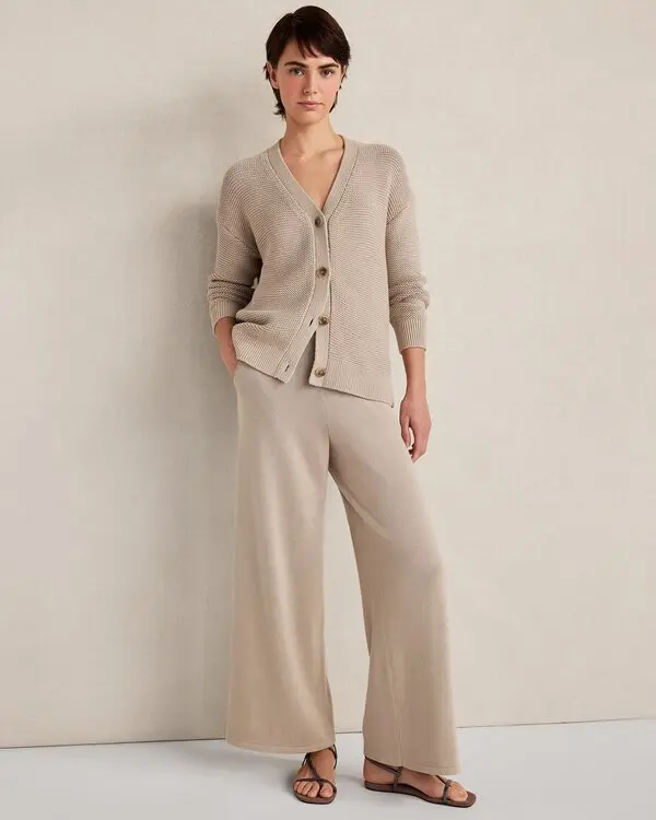 HAVEN WELL WITHIN Organic Cotton Wide Leg Pants - Ivory