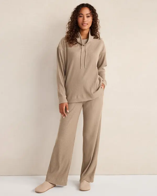 HAVEN WELL WITHIN Ottoman Rib Cowl Neck Top