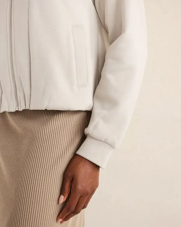 HAVEN WELL WITHIN Soft-brushed Fleece Bubble Bomber Jacket