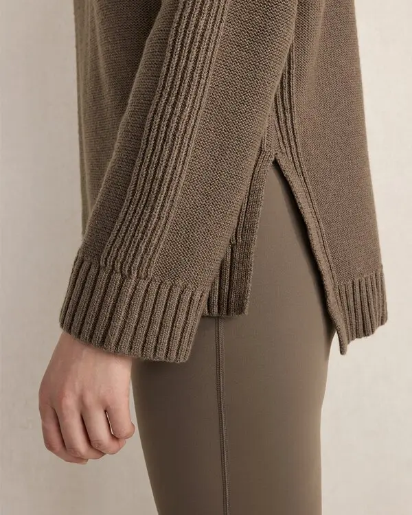 HAVEN WELL WITHIN Cotton Blend Mockneck Sweater - Light Ash