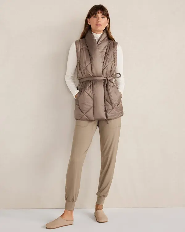 HAVEN WELL WITHIN Shiny Quilted Puffer Vest - Nightengale