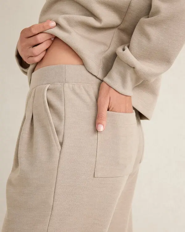 HAVEN WELL WITHIN Double Knit Pleated Pants - Ivory