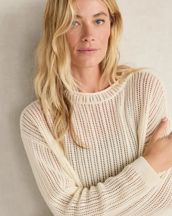 HAVEN WELL WITHIN Wool And Cashmere Pointelle Roll Neck Sweater
