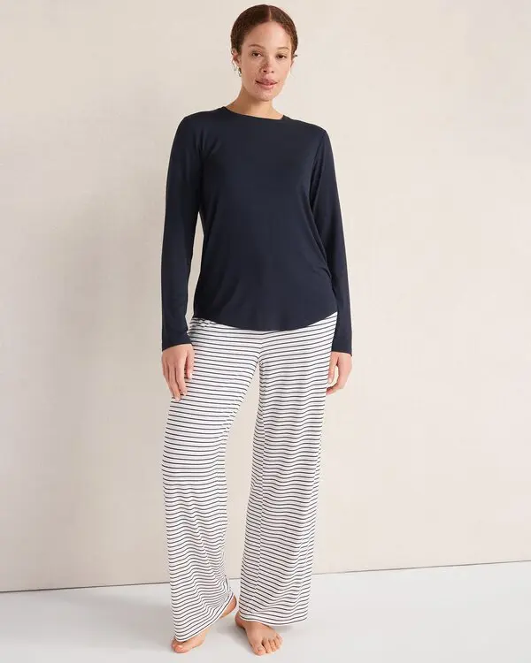 HAVEN WELL WITHIN Calm & Cool Long Sleeve Pajama Top - Nightfall