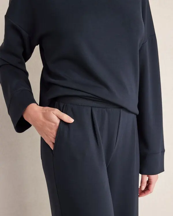 HAVEN WELL WITHIN Soft Knit Wide Leg Pleated Pants