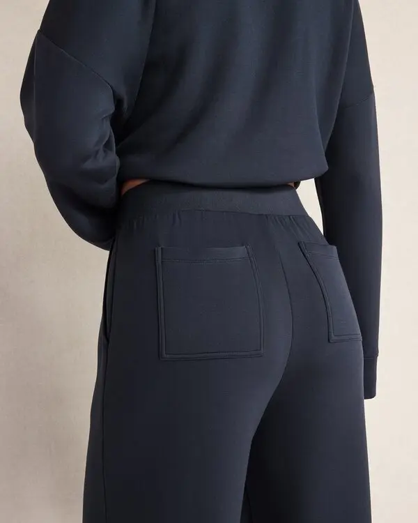 HAVEN WELL WITHIN Soft Knit Wide Leg Pleated Pants