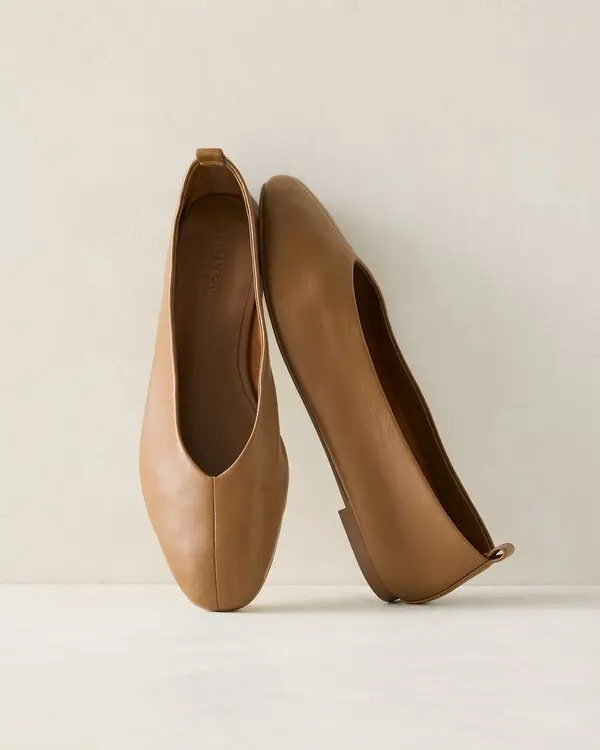 HAVEN WELL WITHIN Leather Almond Toe Flats - Rope