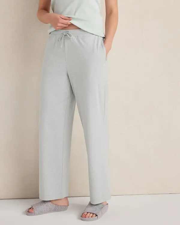 HAVEN WELL WITHIN Organic Cotton Botanical-dyed Wide Leg Pants - Botanical Dye Blue Haze