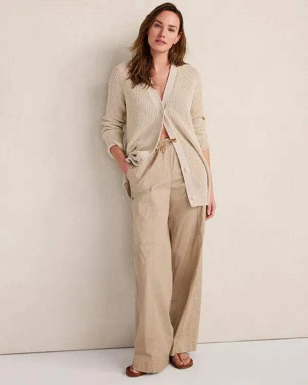 HAVEN WELL WITHIN Linen Tape Yarn Button-up Cardigan
