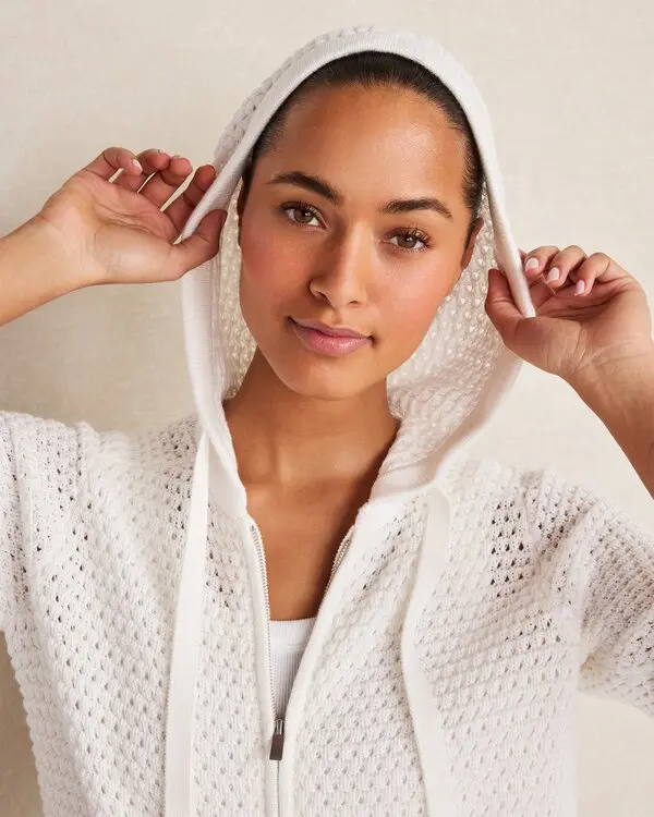 HAVEN WELL WITHIN Cotton Wave Stitch Zip-up Hoodie