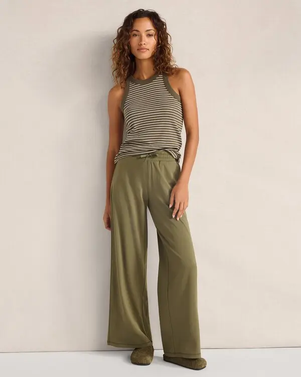 HAVEN WELL WITHIN Drawstring Wide Leg Pants - Olive