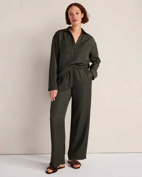 HAVEN WELL WITHIN Viscose Linen Wide Leg Pants