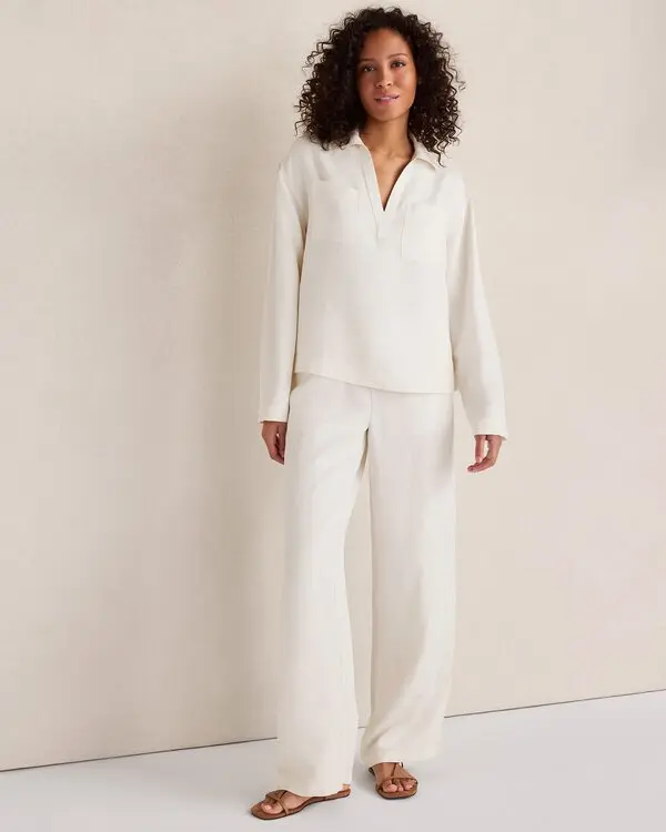HAVEN WELL WITHIN Viscose Linen Wide Leg Pants